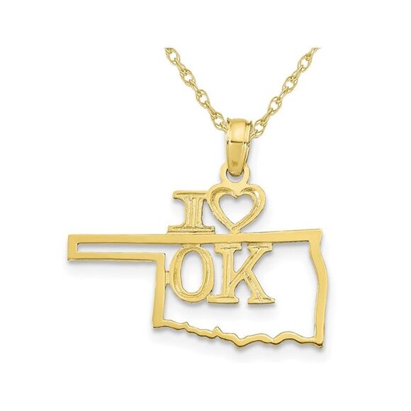 Gem & Harmony | Jewelry | K Yellow Gold Solid Oklahoma State Charm ...